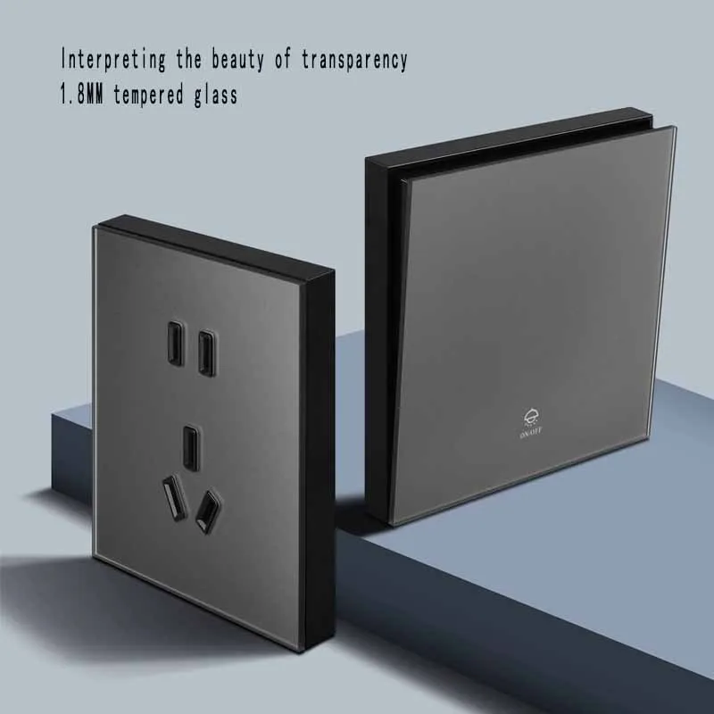 Home Electrical Tempered Wall Switch And Socket Glass Panel - Buy ...