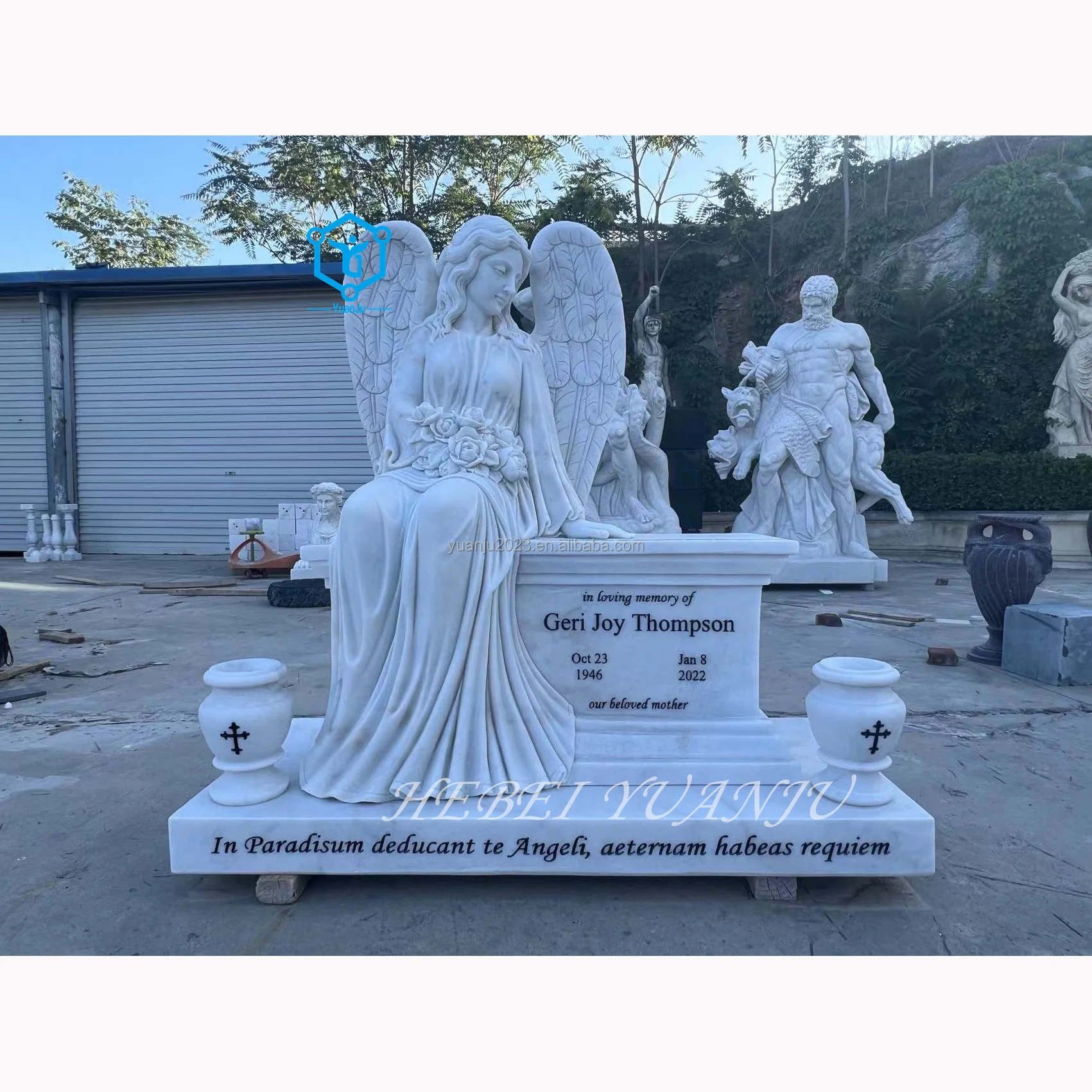 Black Granite Hand Carved Guitar Headstone Monument Cemetery Headstone ...