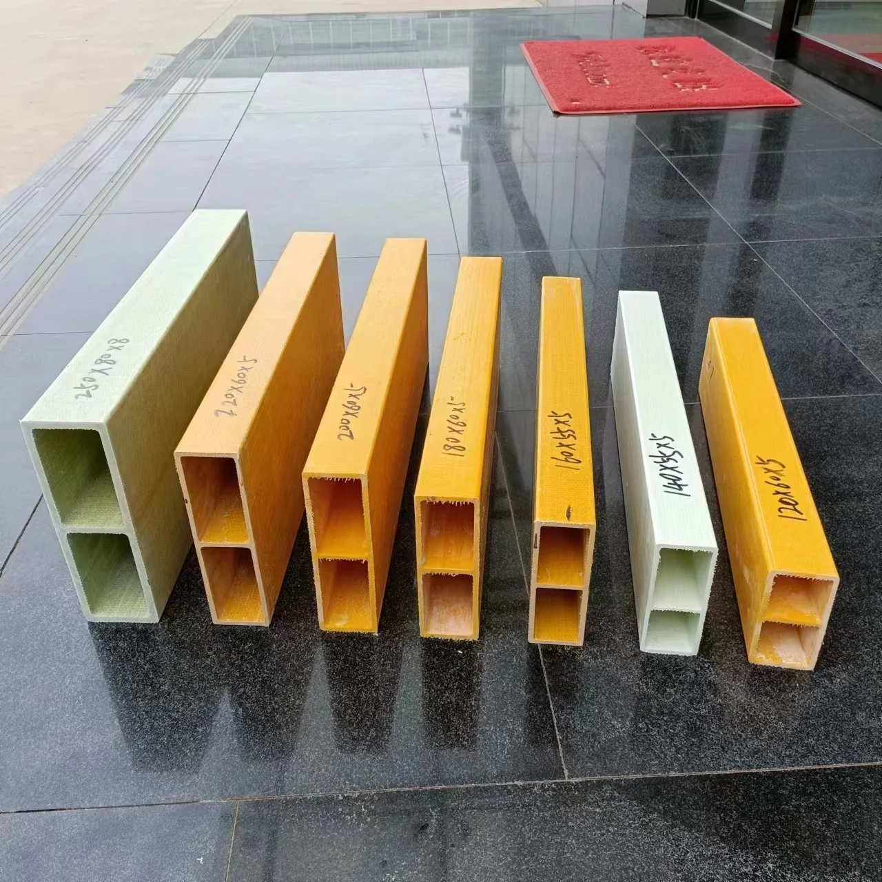 Frp Pultrusion Profiles FRP Rectangular Tube Fiberglass Beams Purlin ...
