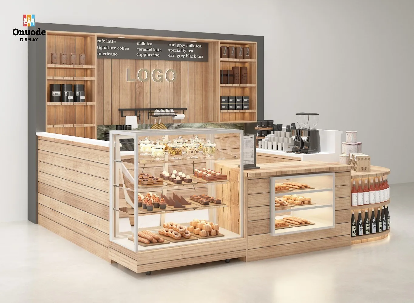 Luxury Modern Coffee Shop Counter Bar - Eco-Friendly Design