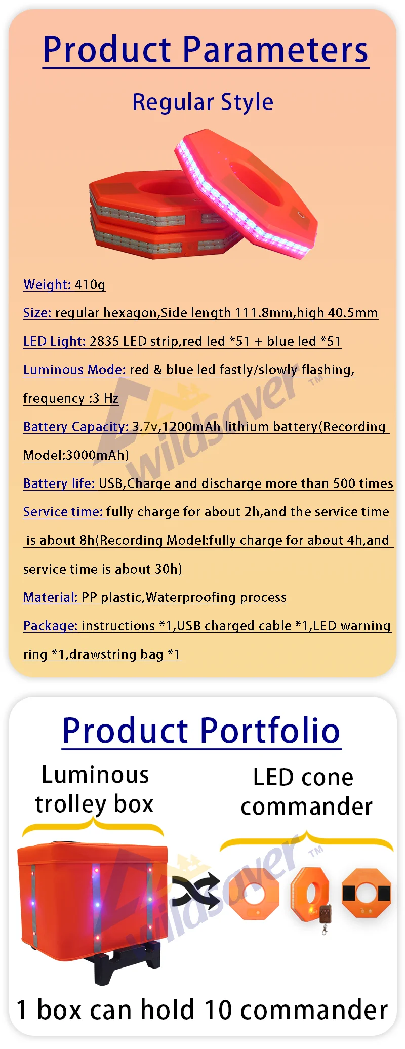 High Visibility Barricade Flare Warning Cone Light for Road Traffic LED ...