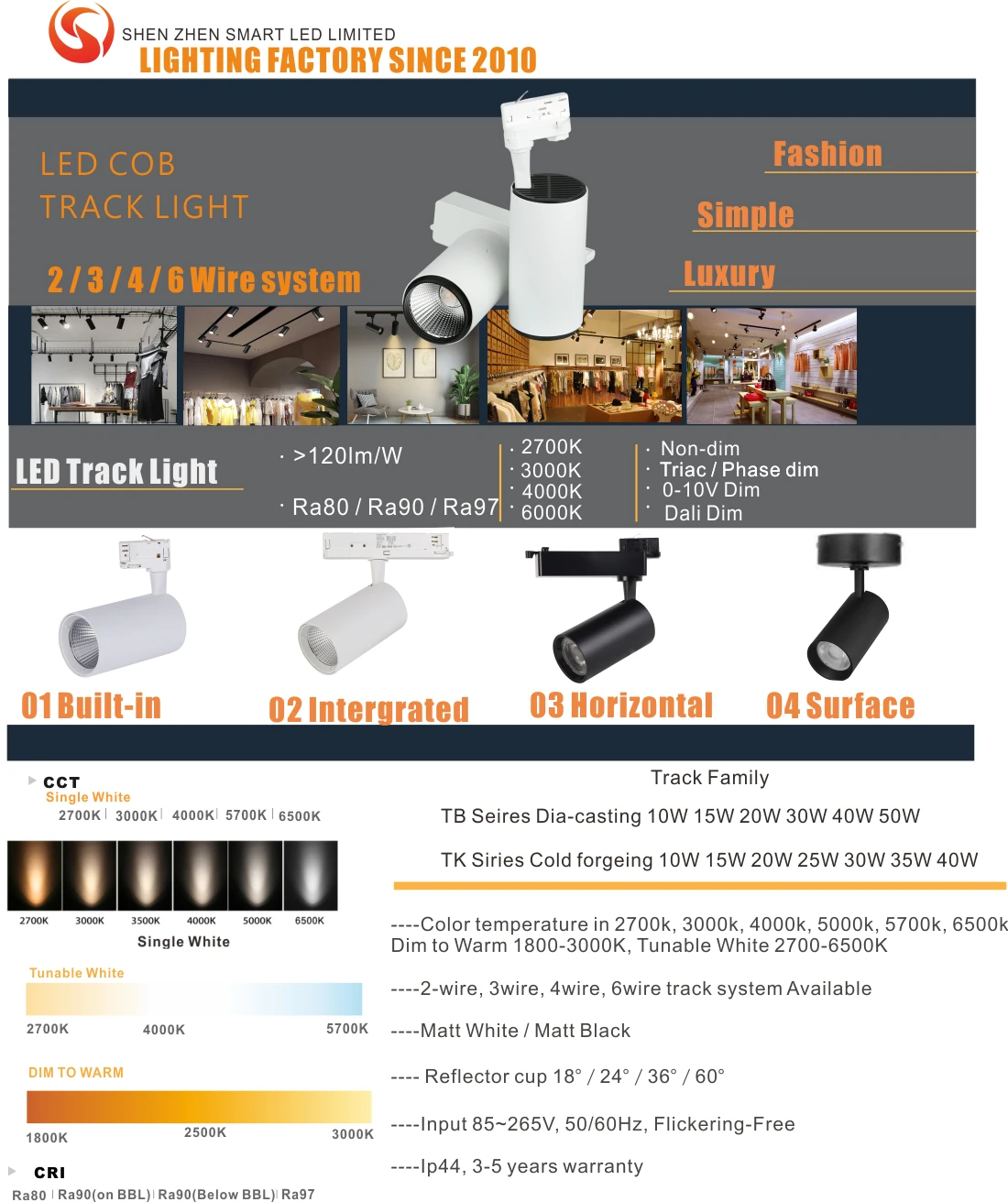 Gypsum Ceiling Recessed Track Light - Efficient & Durable