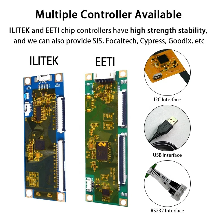 EETI ILITEK Chip USB I2C Interface 10 Touch Points 15" PCAP