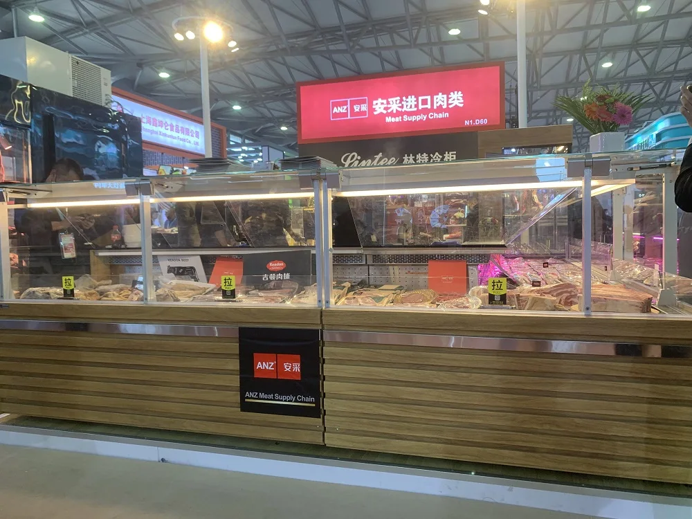 Commercial Meat Counter Butchery Display Fridge Glass Meat Showcase ...