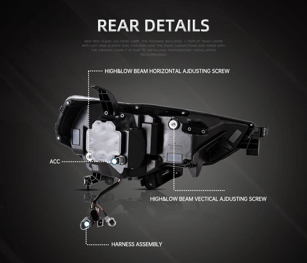 VLAND Full LED Headlights for Toyota 4runner 2014-2023