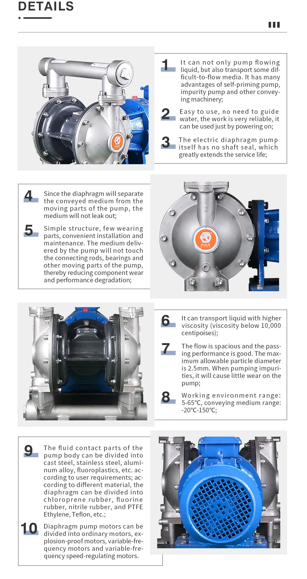 DBY3-50P 2'' Stainless Steel Electric Diaphragm Pump_DBY_Electric Operated Diaphragm Pumps_GODO ...