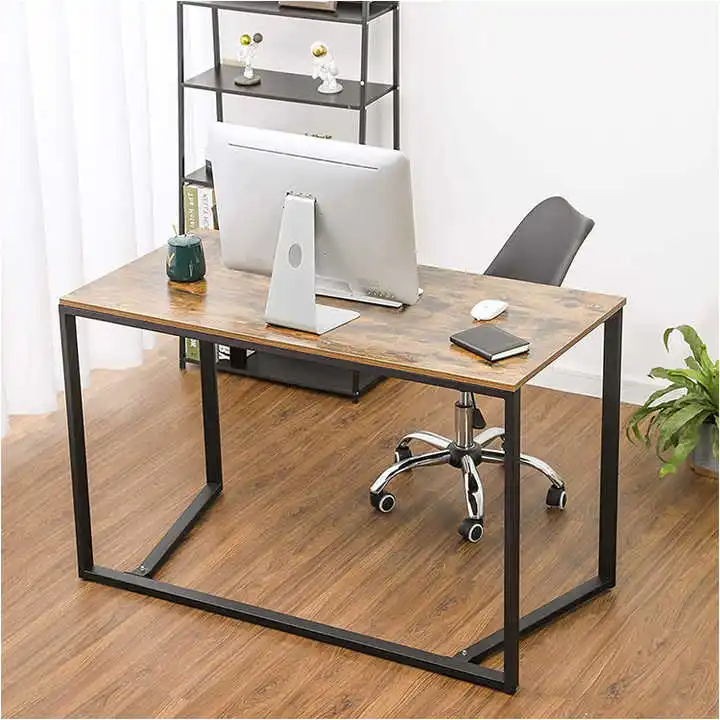 4-Tier Shelf Writing Study Table with Bookshelves Study Desk Modern ...