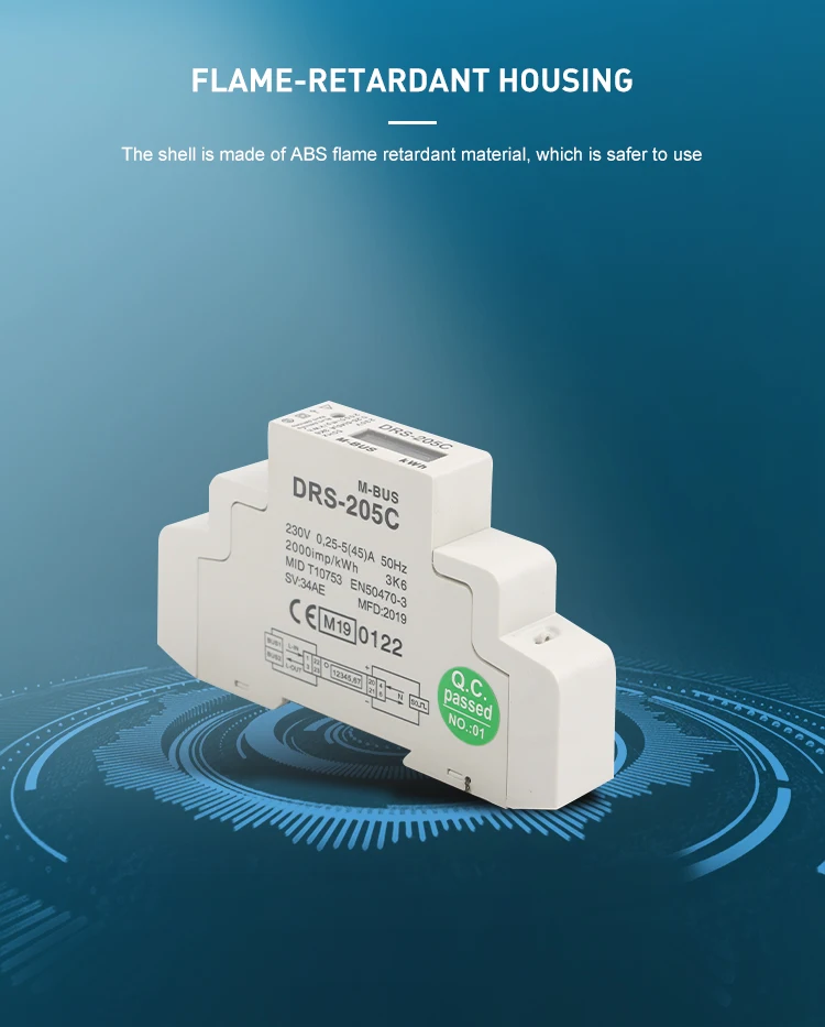Rs485 Modbus Single Phase Din Rail Energy Meter (drs-205c) - Buy Rs485 ...