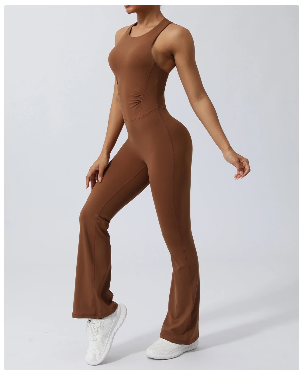 Sexy Open Back Butt Lifting Custom Bodysuit For Workout Yoga Fitness Tummy Control Solid Padded ...