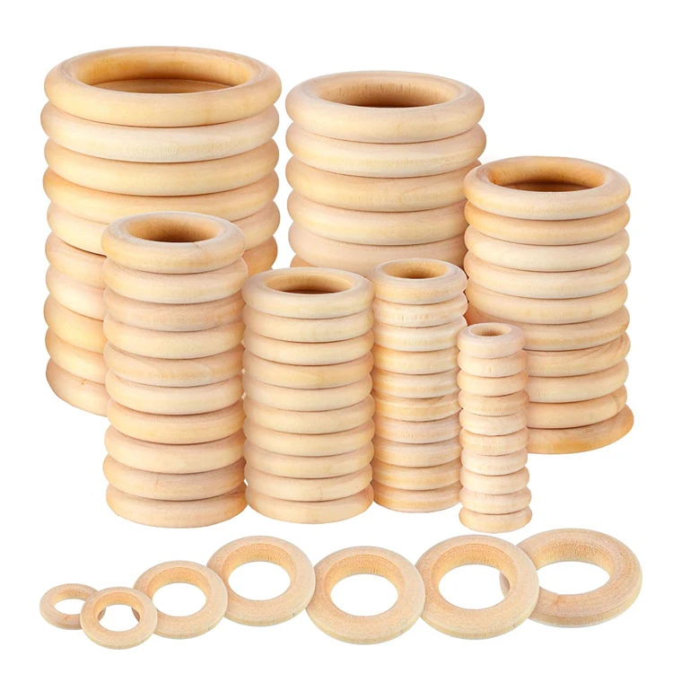 Macrame Wooden Circles Hoop Unpainted Natural Unfinished Solid Wood ...