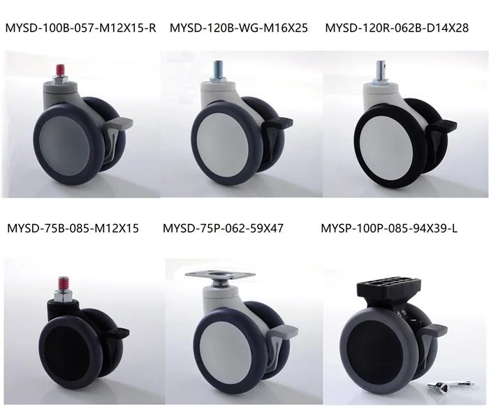 Swivel Central Locking Caster,Medical Oil And Chemical Resistance ...