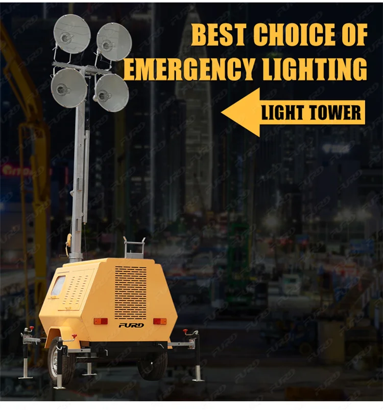 9m Trailer Metal Halide Lamp Diesel Lighting Towers For Sale - Buy Light Tower Portable ...