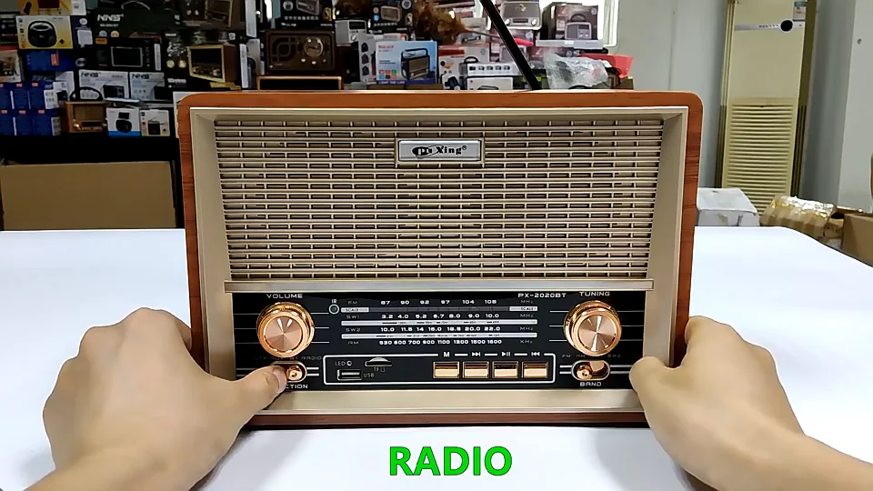 2022 Wooden Casing Radio Portable Retro Radio Rechargeable Fm Radio Px ...