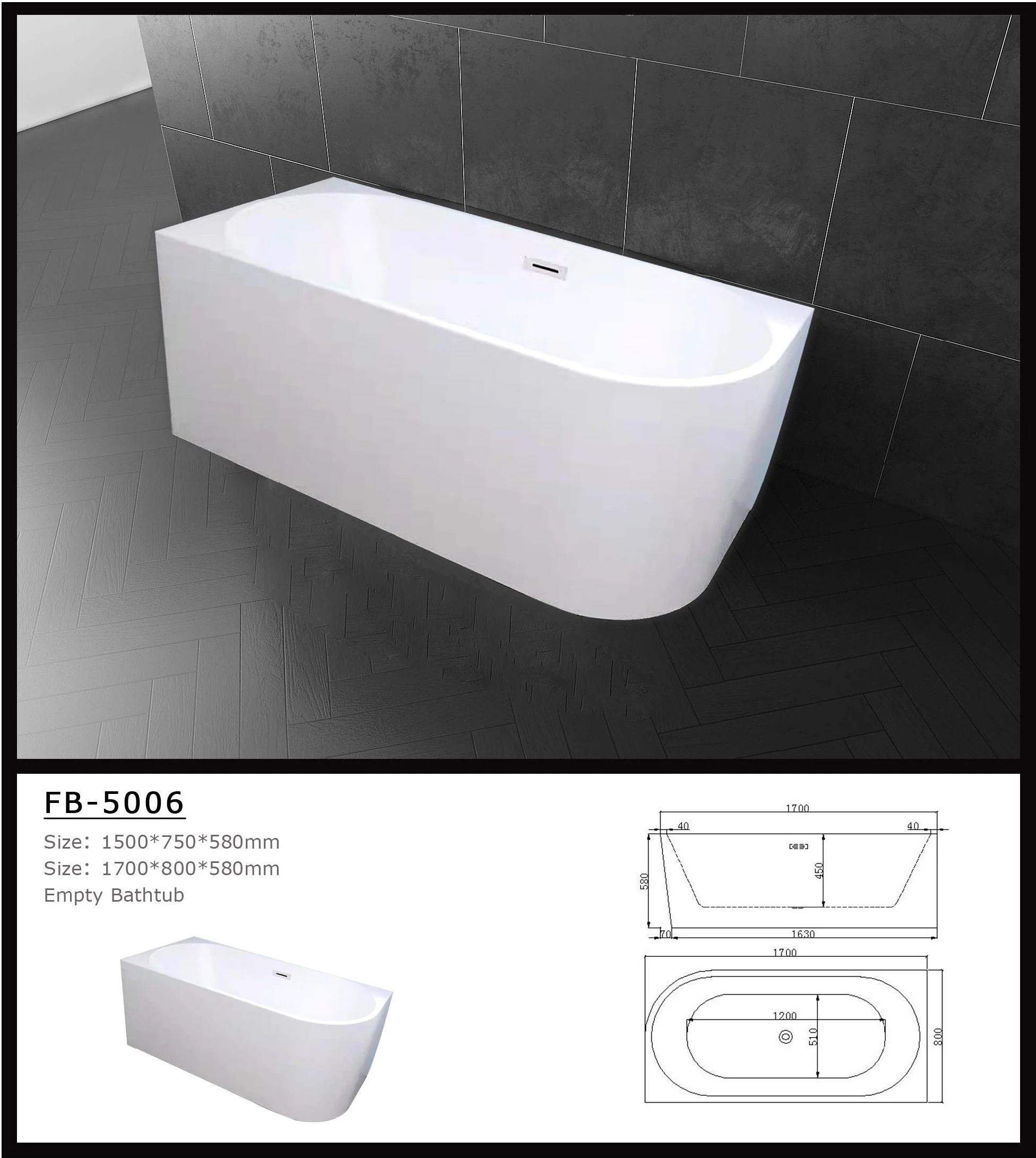 Fabiaocustom Made European Italian Style Bathtubs for Home