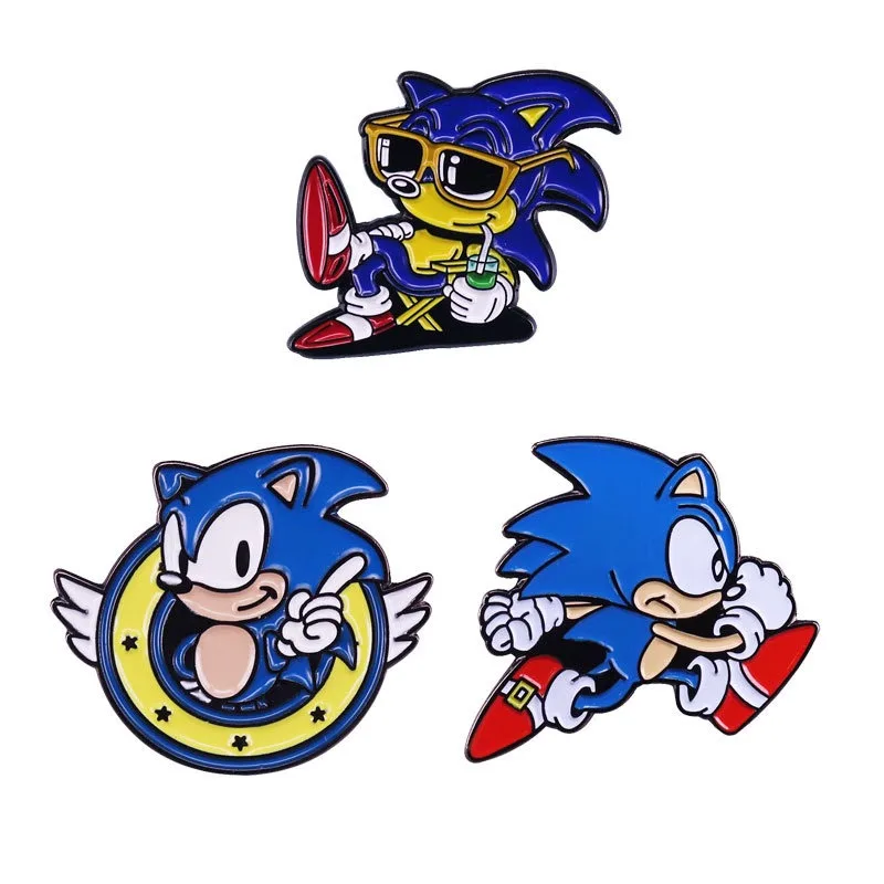 Hot Selling Custom Sonic Badge Cartoon Brooch Metal Enamel Pin Custom ...