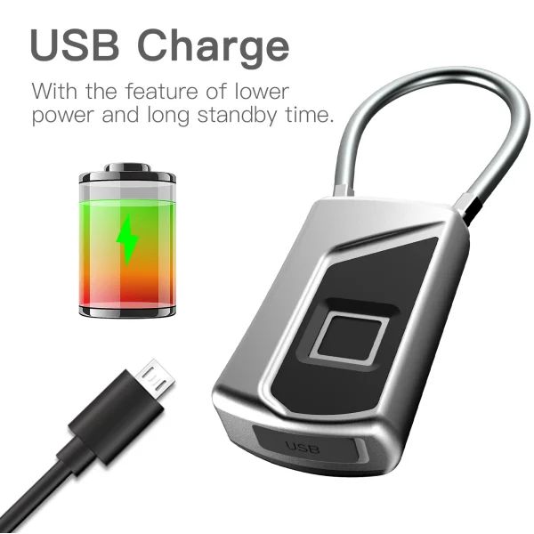 Electric Smart Padlock Fingerprint Smart Lock Small Luggage Mini ...