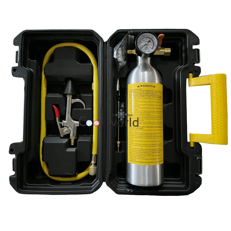 Coolworld New A/c System Flush Tool Kit A/c Flush Gun Canister Clean ...
