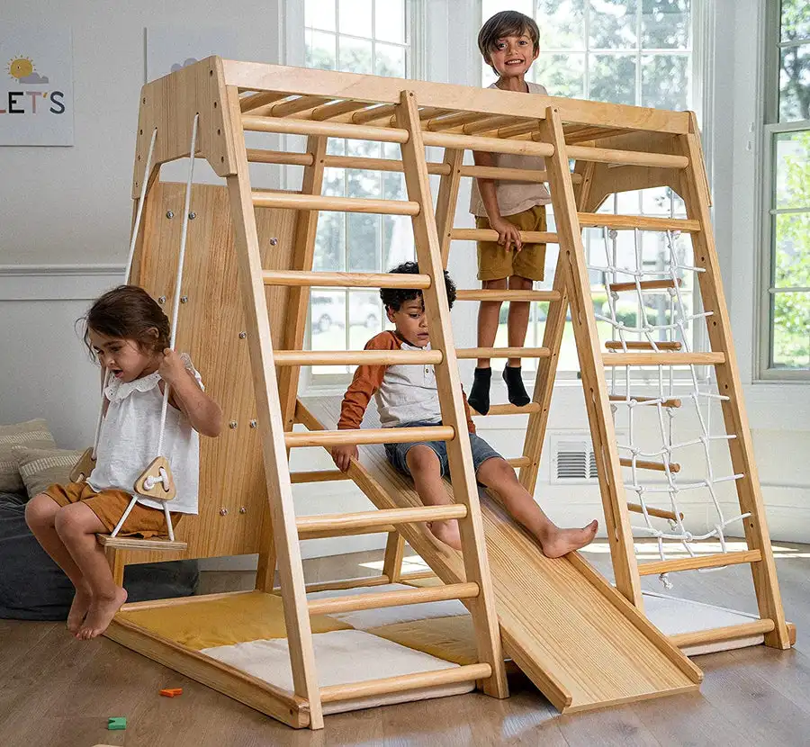 Alibaba.com: Montessori Indoor Wooden Jungle Gym, Monkey Bar Climbing ...
