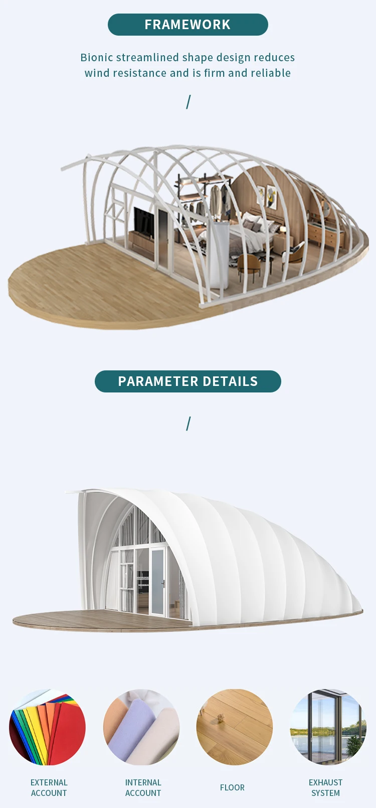 Luxury Shell Tents - Small Prefabricated 1 Bedroom Tents