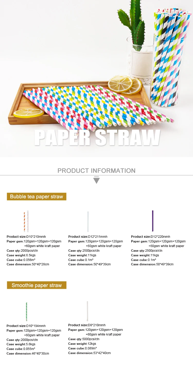 Biodegradable Paper Drinking Straw Recycled Disposable Individually ...