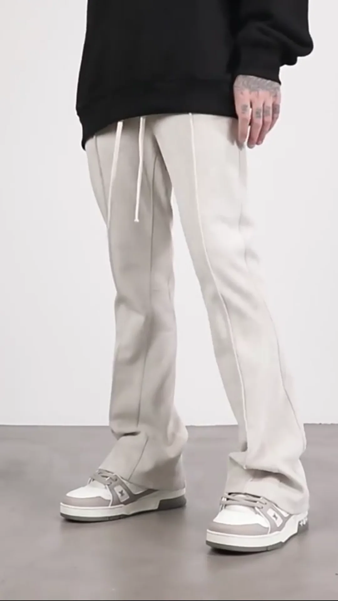 Custom Flare Pants Mens Terry Lined Flared Sweatpants Unisex Slim Fit ...