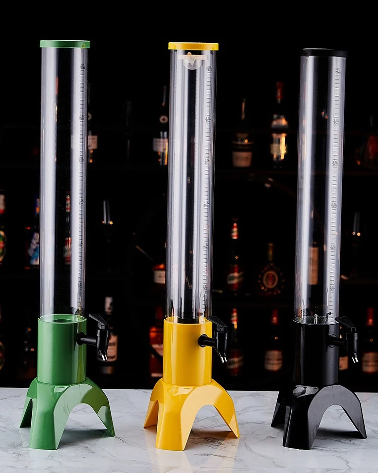Custom Tall Table Beer Dispenser with Tap - 1.5L, 2L, 3L