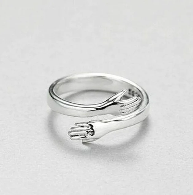 Silver Hugging Hand Ring Adjustable Hug Rings For Girls - Buy Hug Rings ...
