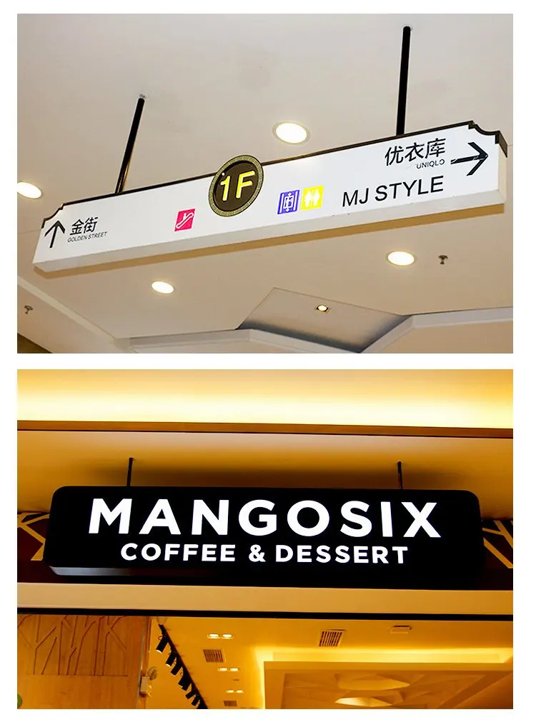 Led Acrylic Ceiling Aluminum Guiding Sign Systems Metro Guide Double ...