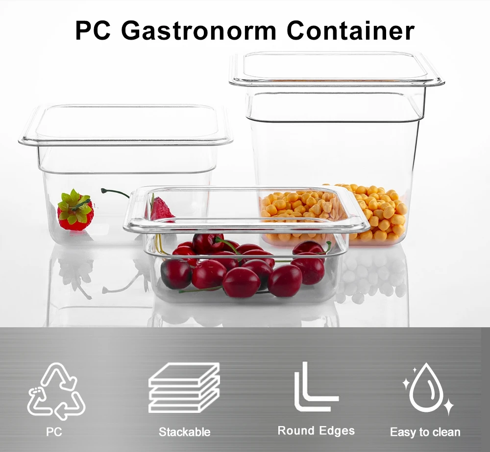 Modern Design 15l Hard Plastic Bin Clear Polycarbonate Round Storage Container Food Pan With ...