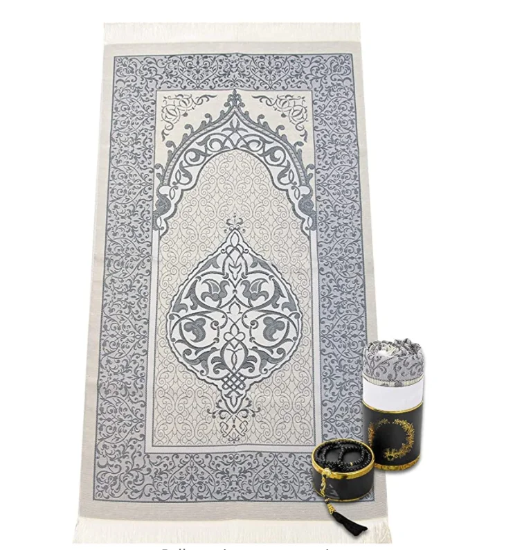 Islamic Gifts Set Muslim Prayer Rug And Prayer Beads With Elegant ...