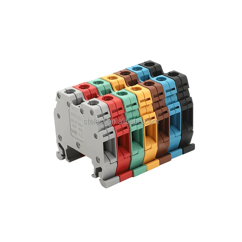 Din Rail Mounting Terminal Block Wire Connector 750V 24A