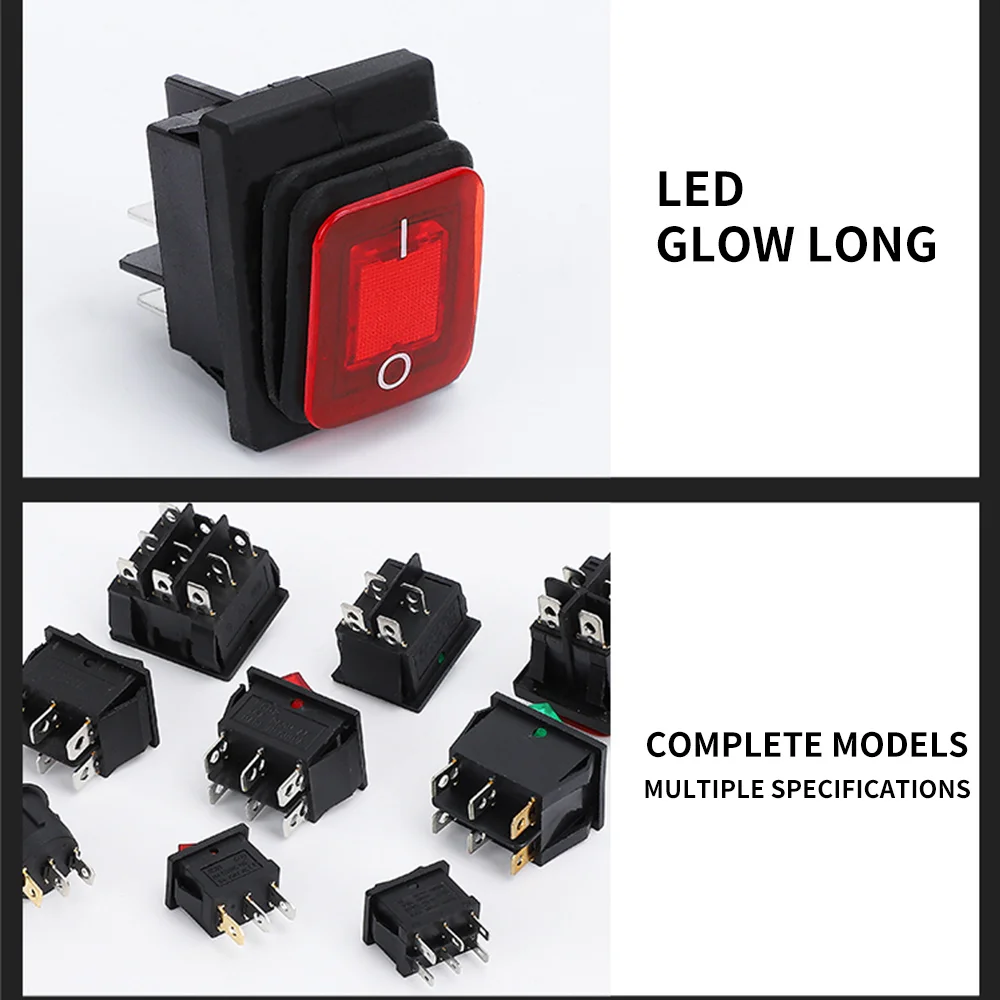 Wholesale 2Pin 2GEAR 250V 15A KCD Series 2Pin/3Pin/4Pin/6Pin Red Black ...