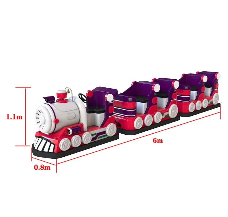 Amusement Park Kid Train Ride Electric Trackless Mini Train With 3 ...