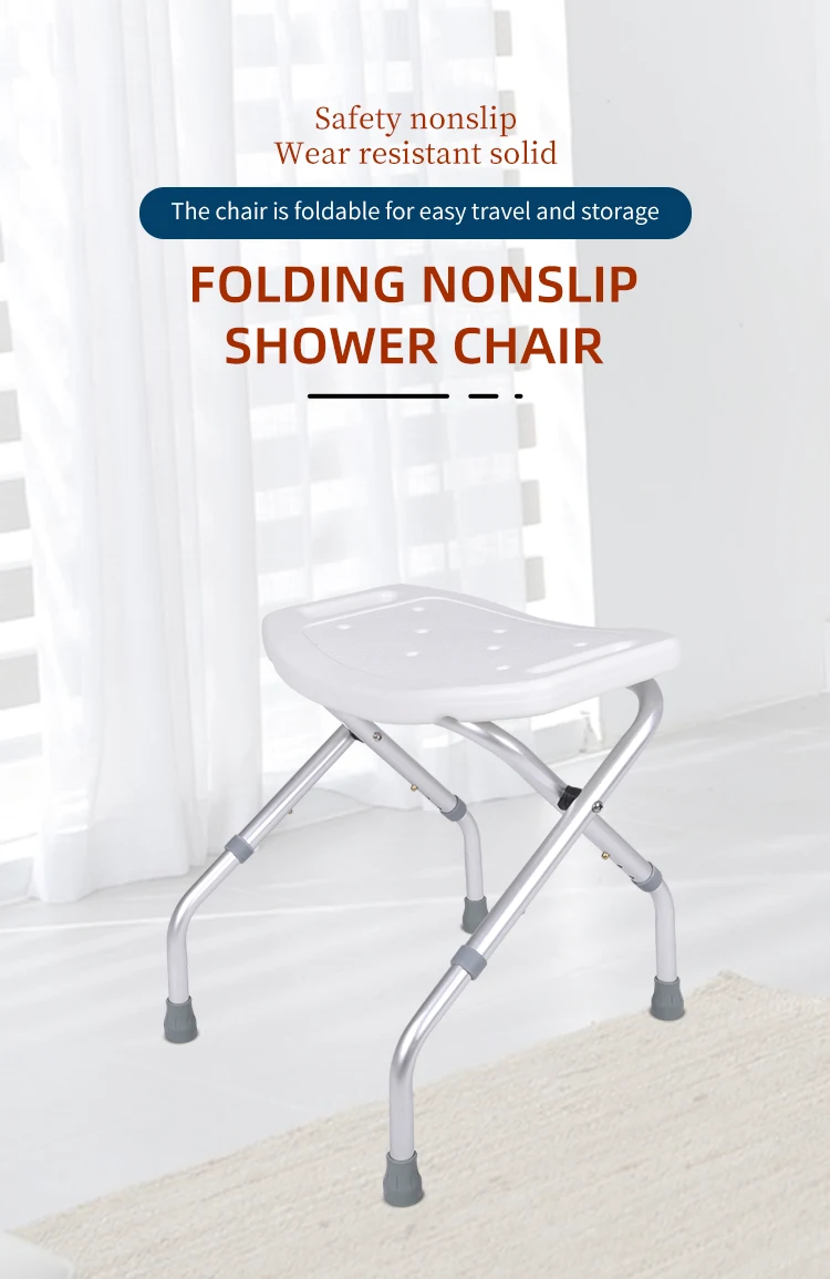 Bq203c Folding Non-slip Aluminum Bath Chair For Elderly Disabled - Buy ...