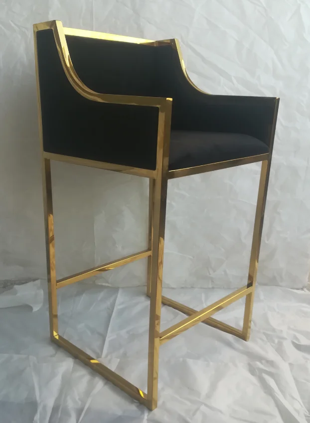 Luxury Wedding Rental - Gold Stainless Steel High Stool