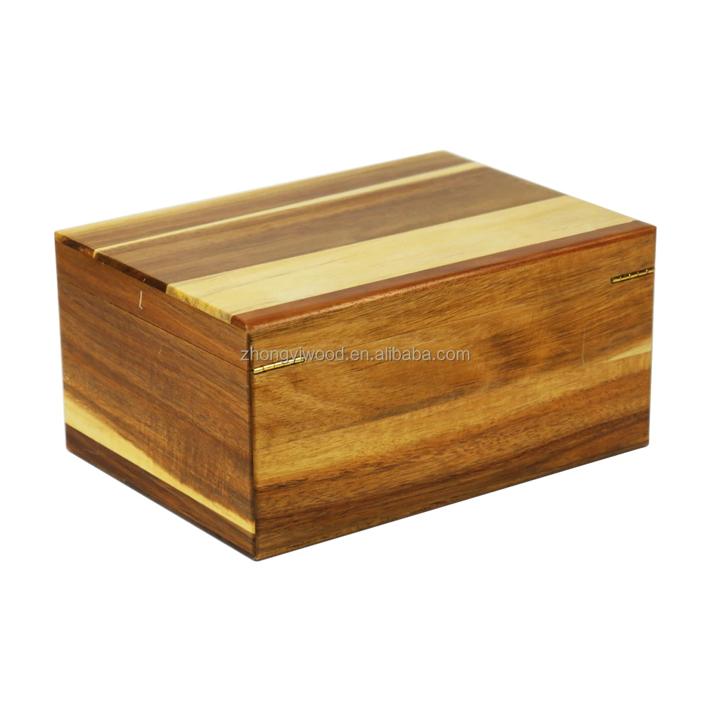Solid Acacia Custom Wooden Stash Boxes with Hinge Lid Large Acacia ...
