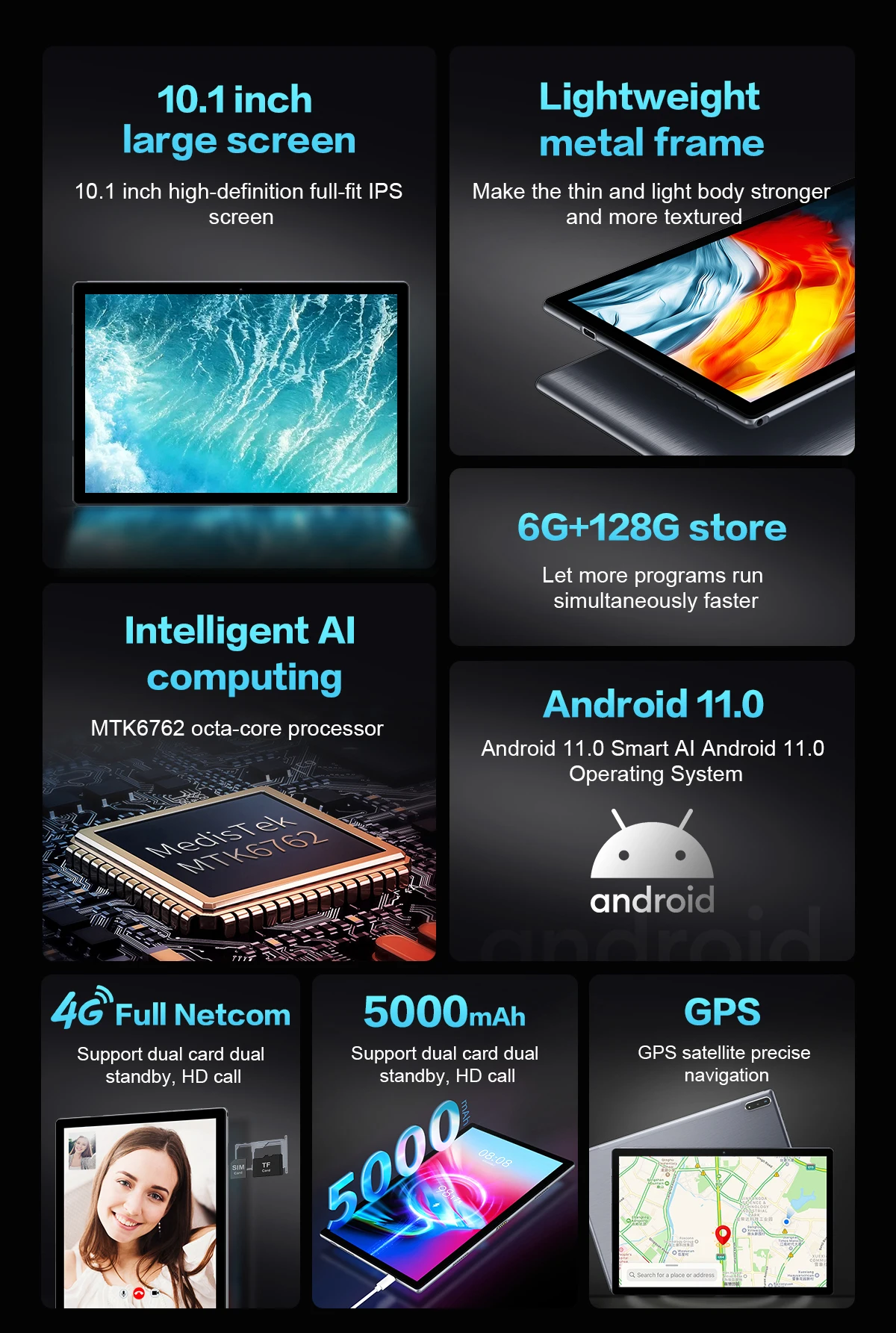 New Konka N188 4g Talking Tablet Pc 10 1 Inch 4gb 128gb 6000mah Battery Android 11 Stylish High ...