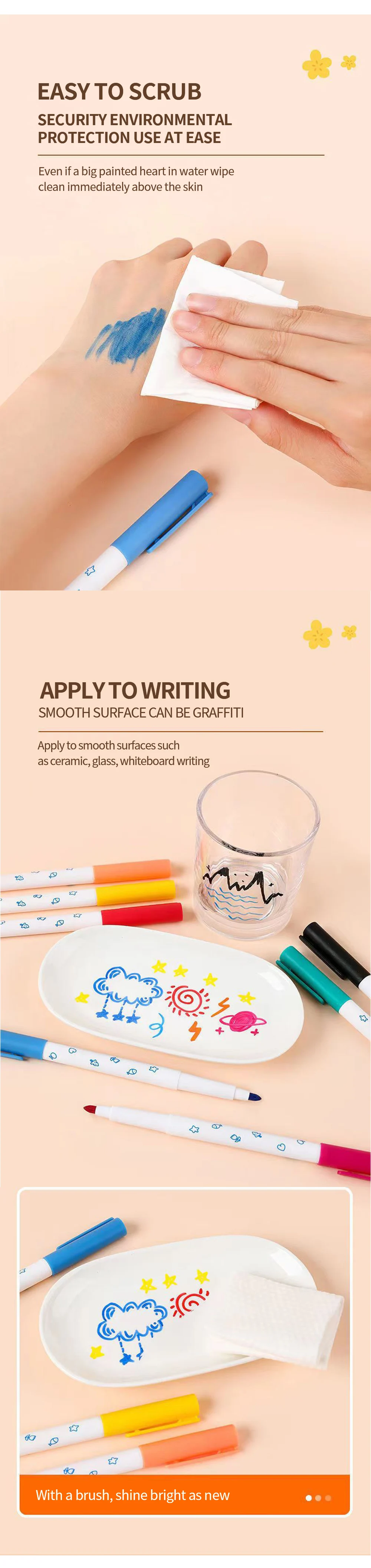 12 Colors Magical Water Floating Painting Pen Whiteboard Markers ...