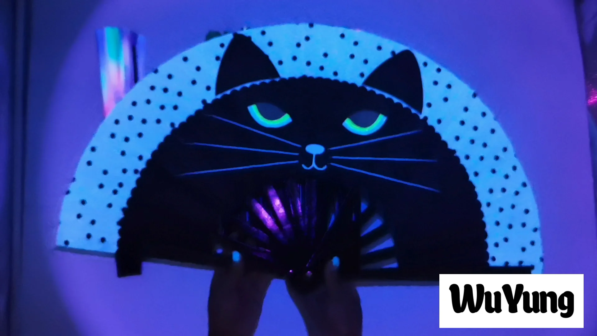 Custom Printed Uv Glow Reflection Flash Fantasy Large Hand Folding Fan ...