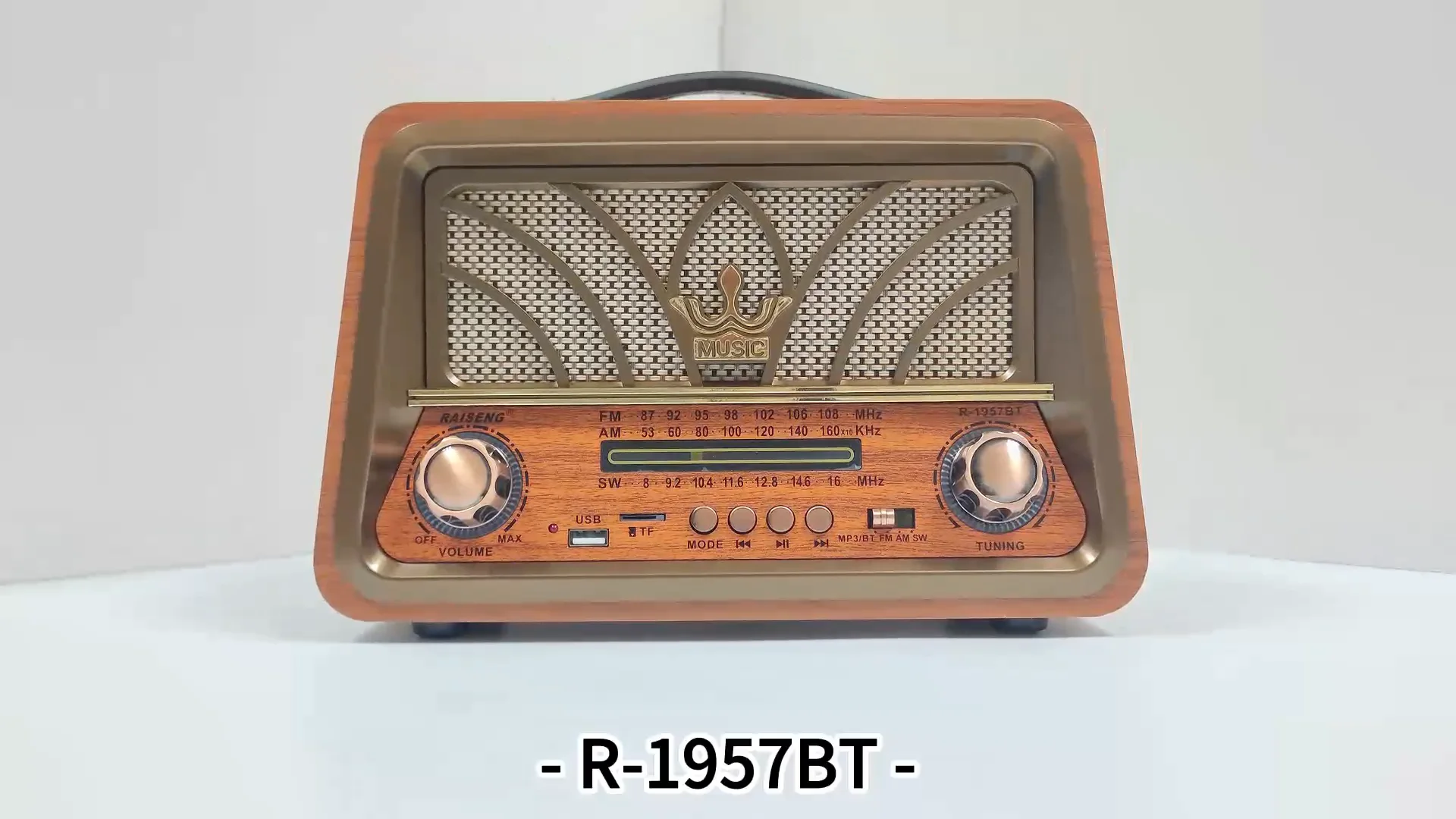 Big Size Desktop Wooden Usb Radio R-1957bt Portable Vintage Am Fm Radio ...