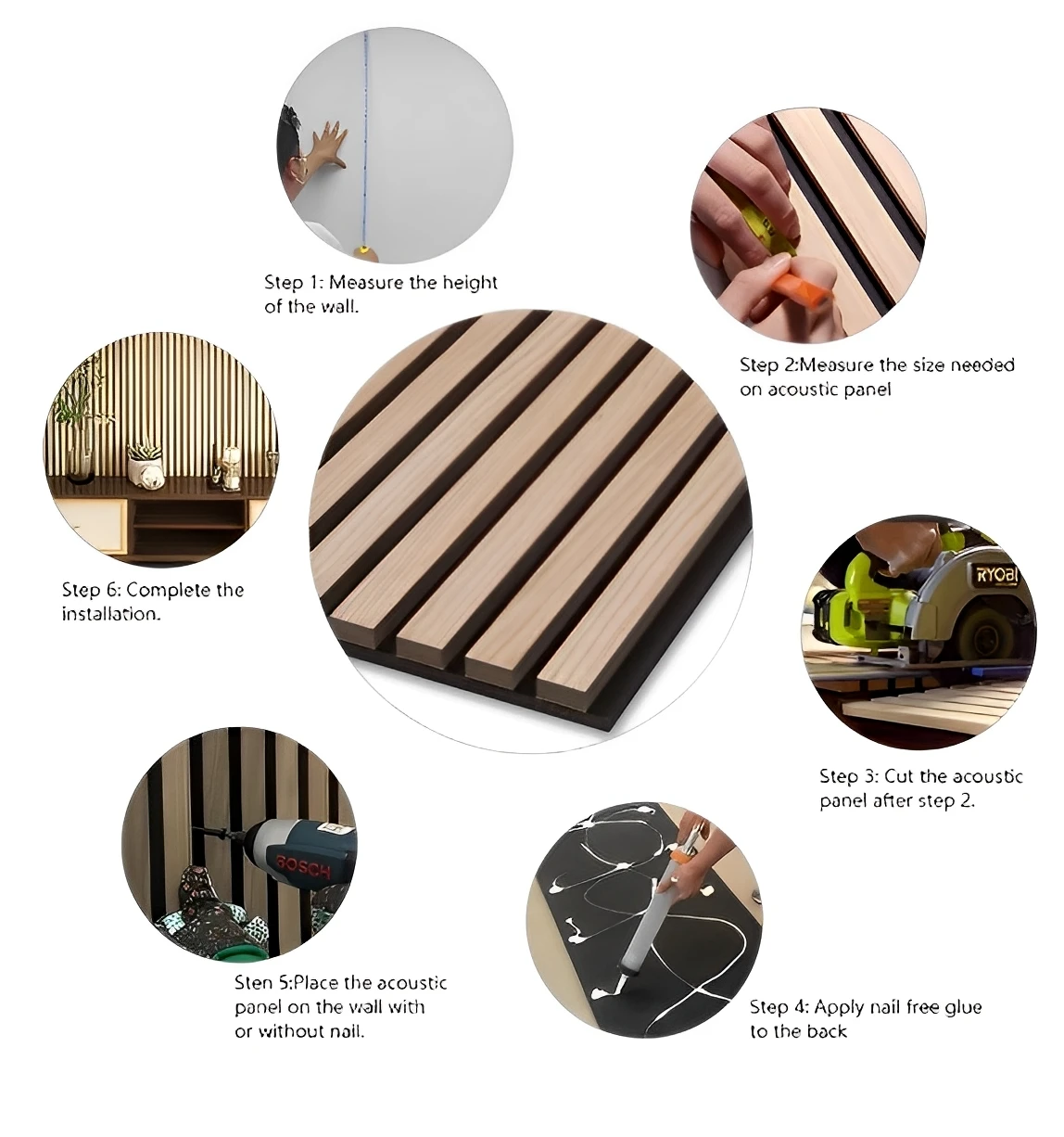 Modern MDF Wood Acoustic Panels Sound-Absorbing Wooden Strip Veneer ...