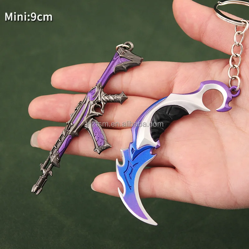 9cm Mini Metal Valorant Keychain Valorant Knife Keychains Mini Valorant ...
