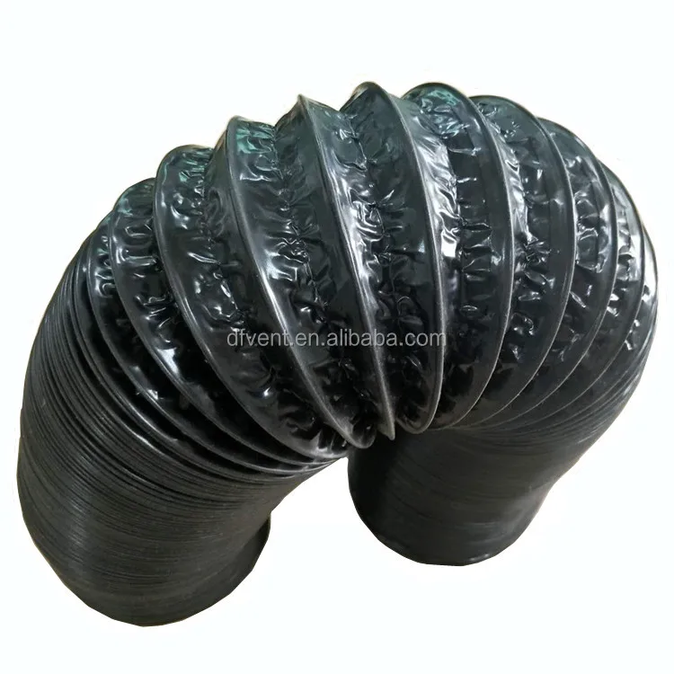 Hvac System Air Venting Flexible Duct 200mm Black Pvc Non-insulated ...