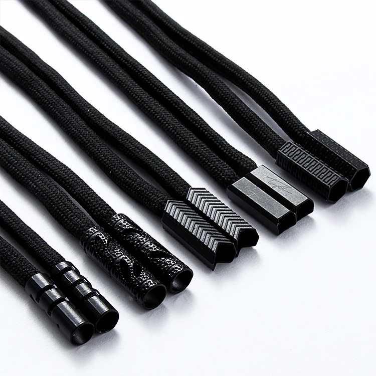 Wholesale Braided Black Drawstring Round Drawcord Polyester