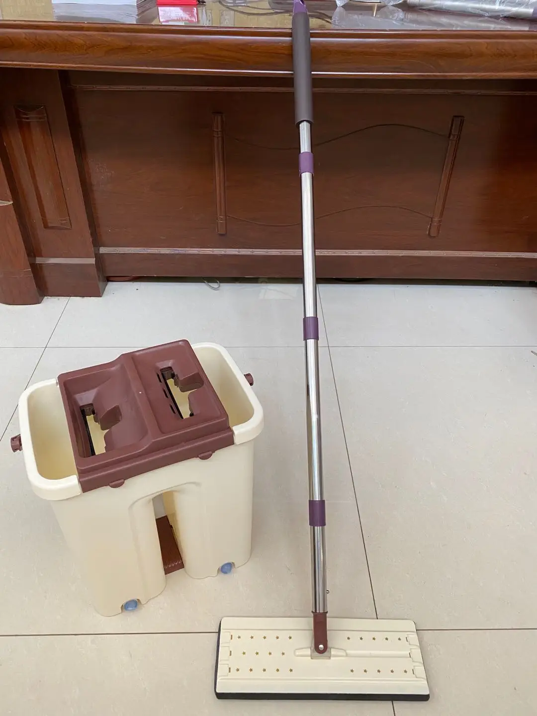 360 Rotating Self Floor Cleaner Squeeze Mop Bucket Set Magic Industry ...