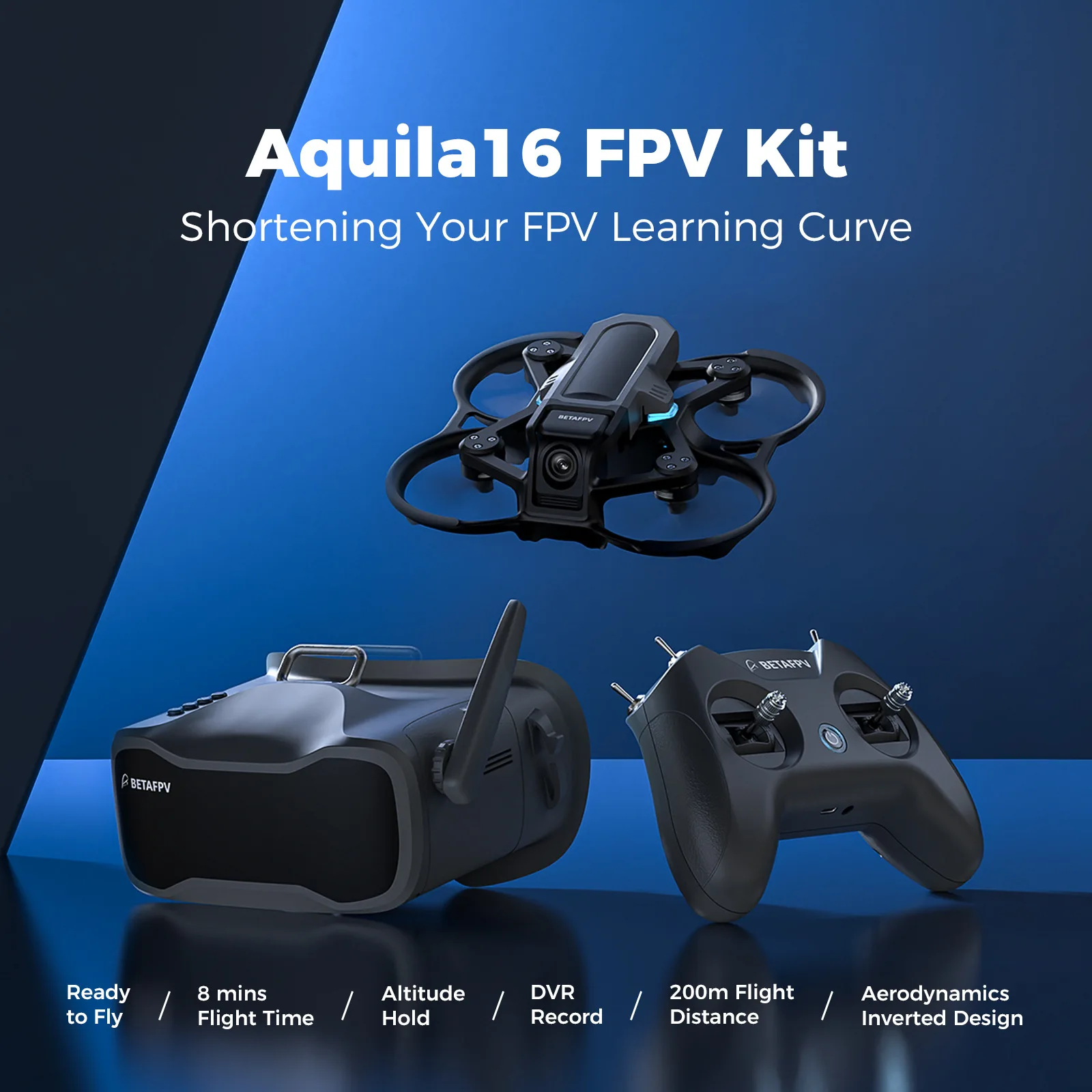 HOSHI BETAFPV Aquila 16 FPV Kit Brushless RC Drone With VR03 FPV Goggle ...