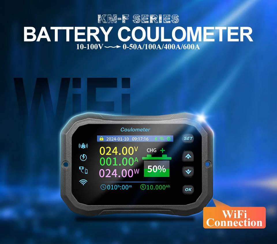 KM160F 600A Wifi Battery Meter - Real-Time Capacity Tracker