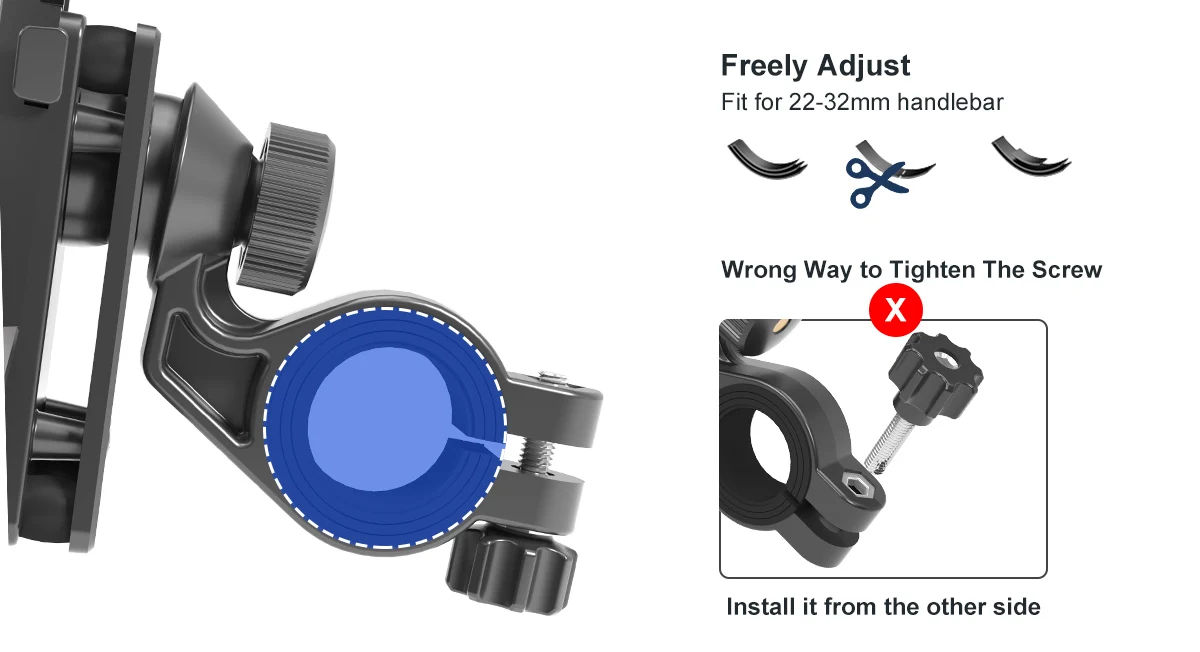 Universal Motorcycle Phone Holder - Secure & Flexible Mount