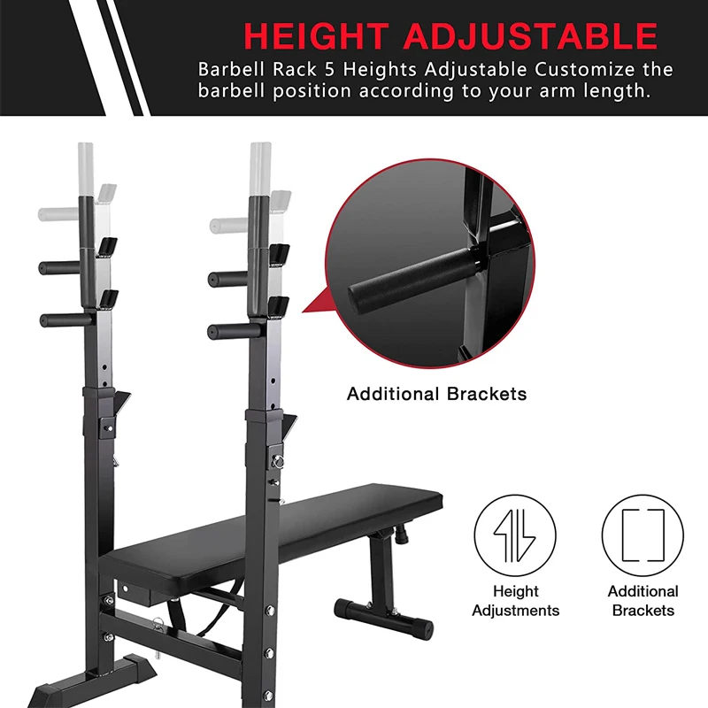 Chaoran Gym Home Barbell Bench - Foldable Bench Press Rack
