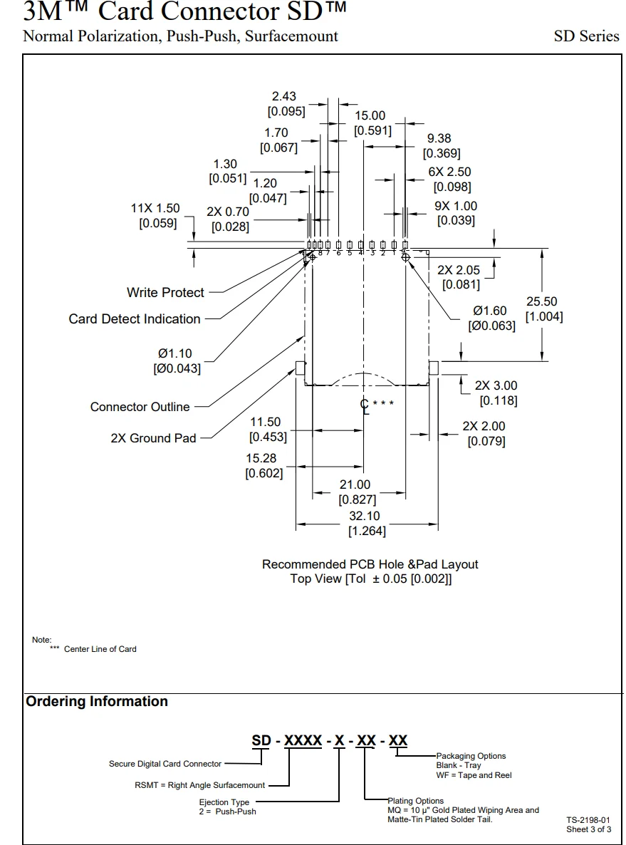 3m Card Connector Sd Normal Polarization,Push-push,Surfacemount - Buy ...